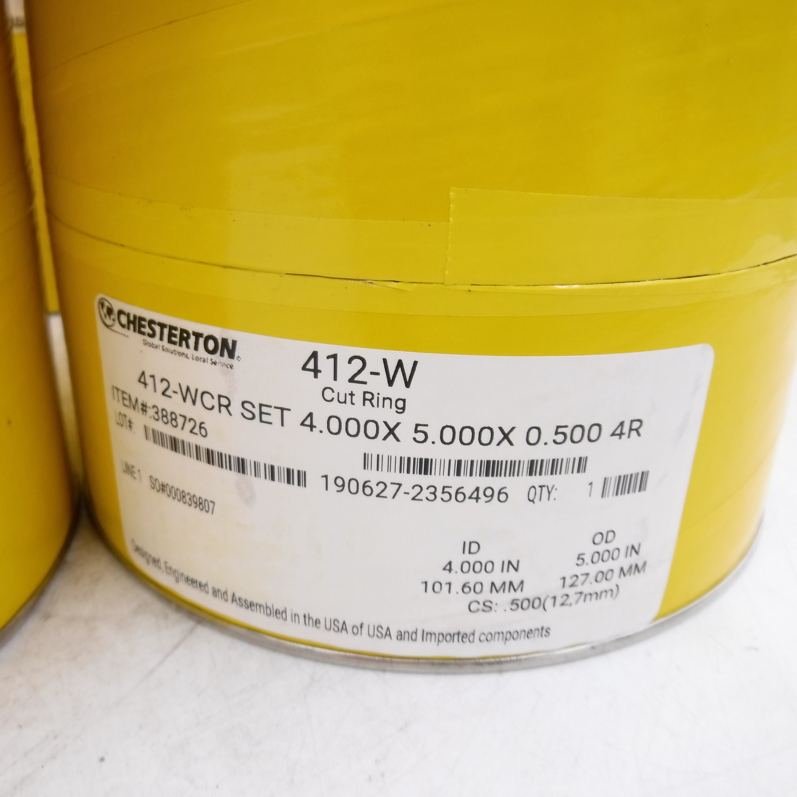 Chesterton 412WCR Pump Packing Set 4"x 5"x 0.5" Cut Rings 8 Rings Total ...