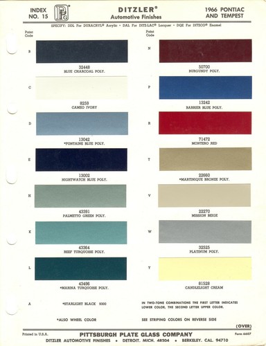 1966 Gto Color Codes | Psoriasisguru.com