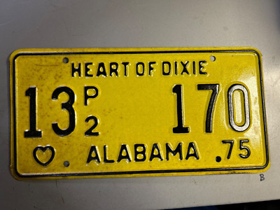 Vintage 1975 Alabama License Plate 13P2 170 | eBay