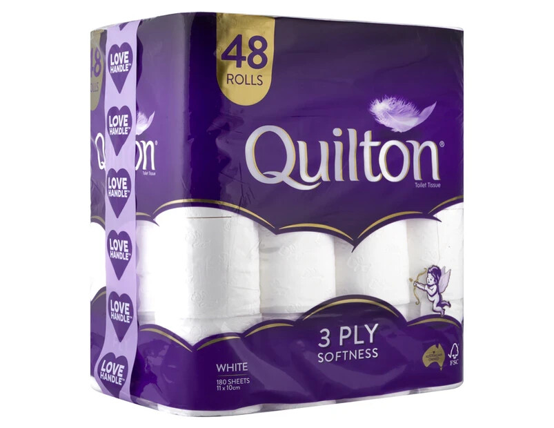 Quilton 3 Ply Toilet Paper Rolls 48pk Toilet Roll Tissue Paper Free ...