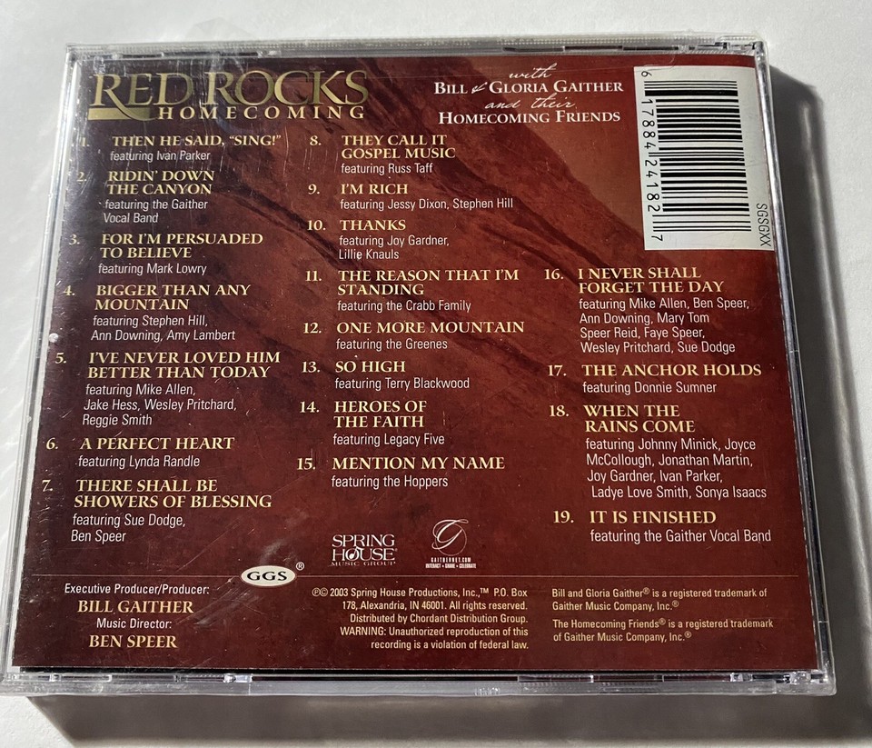 Gaither Gospel Series - Red Rocks Homecoming CD - Bill and Gloria ...