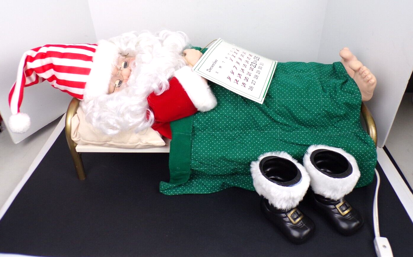 Vintage 1991 Telco Sleeping Santa Motionette Animated Moves like ...