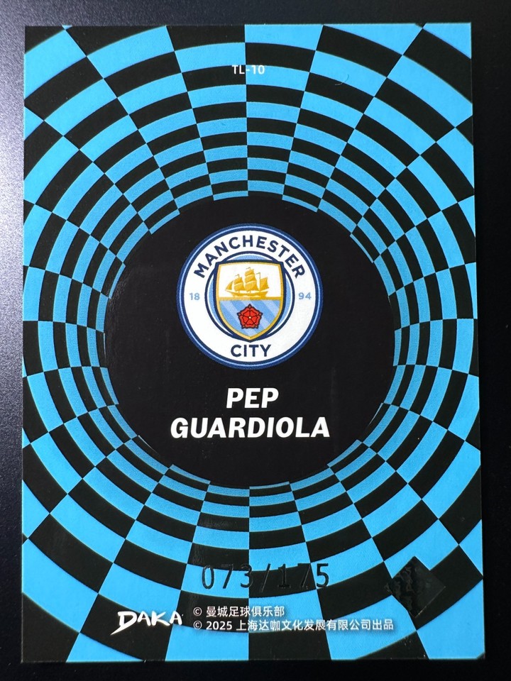 2025 Daka Manchester City Team Set Soccer Tunnel Silver 073/175 - Pep ...