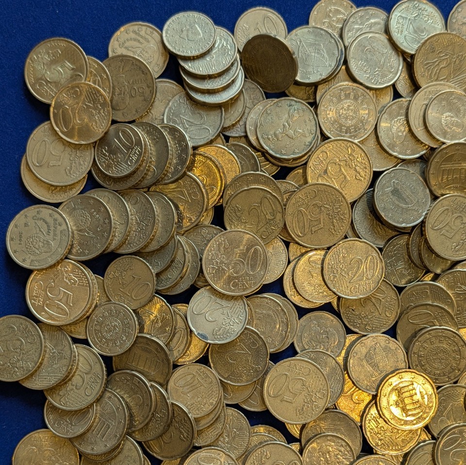 Euro Coins Joblot 1.7kg Collection 50c 20c 10c Coins From Eurozone ...