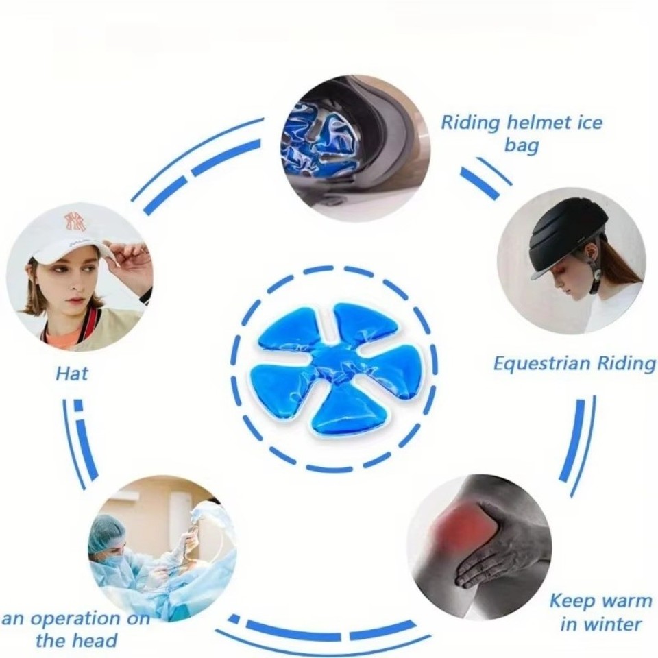 Adjustable PVC Gel Ice Pack Reusable Cold Compress for Helmets & Hats ...