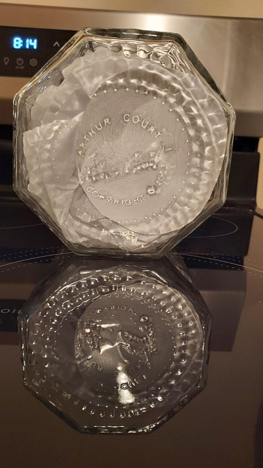 ARTHUR COURT Rooster Thumbprint Dimple Glass Canister Cookie Jar ...