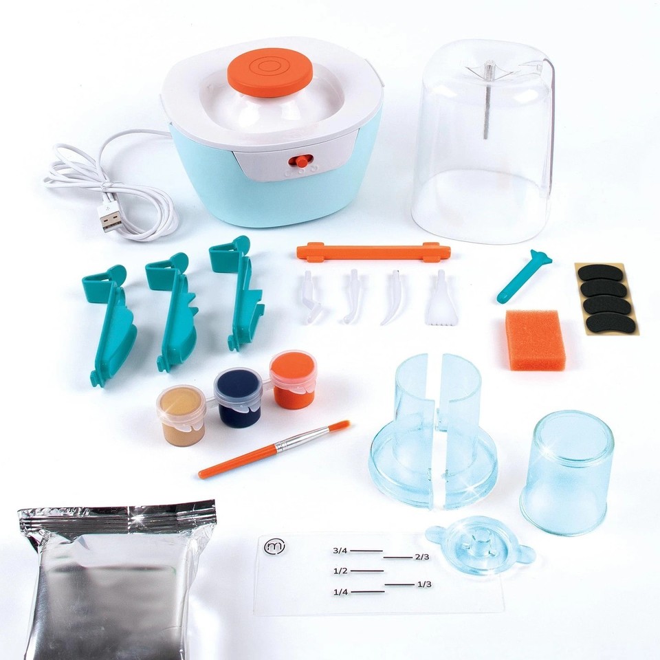 Make It Real Mini Pottery Studio - 26-Piece DIY Pottery Kit with Mess ...