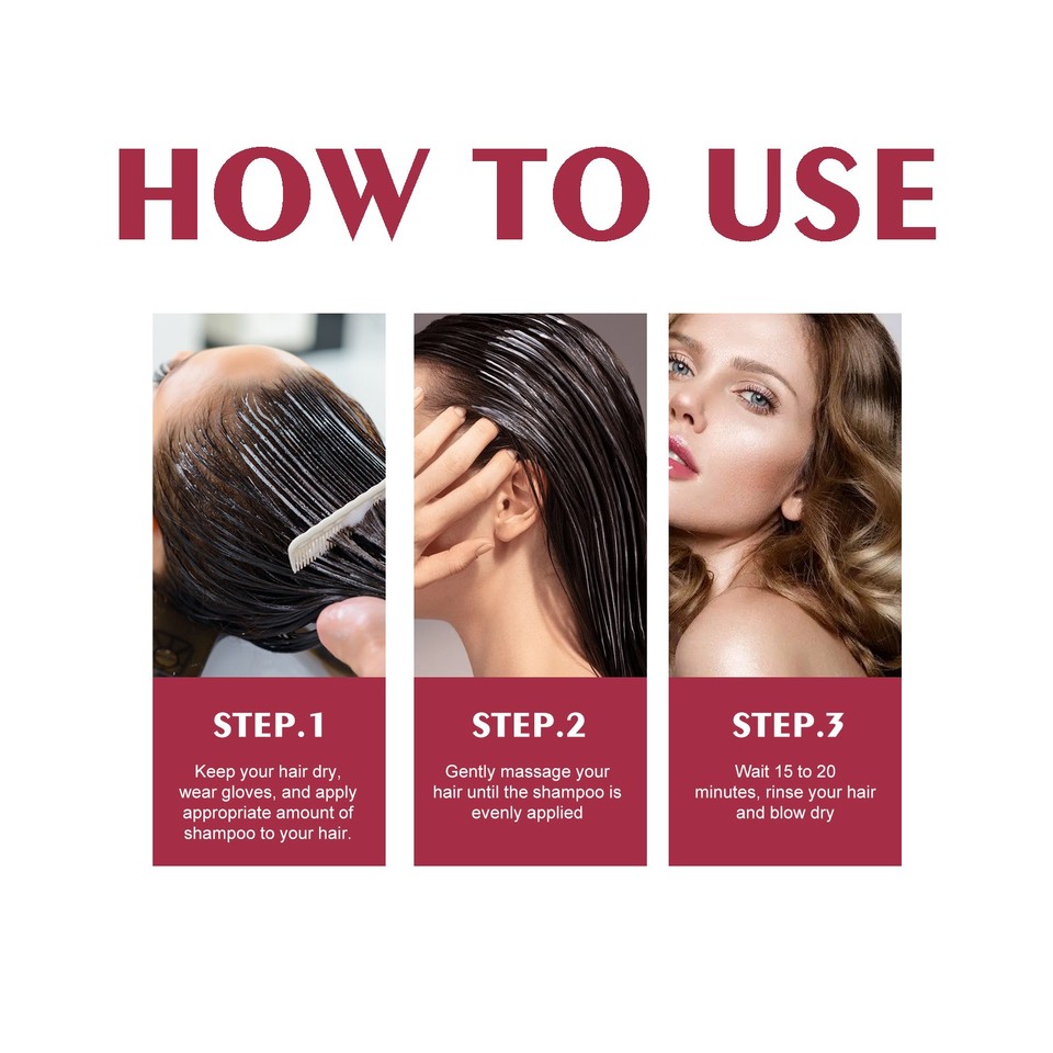 Silver Gray Hair Dye Shampoo 3 in 1 Gentle and Easy Color Changing ...