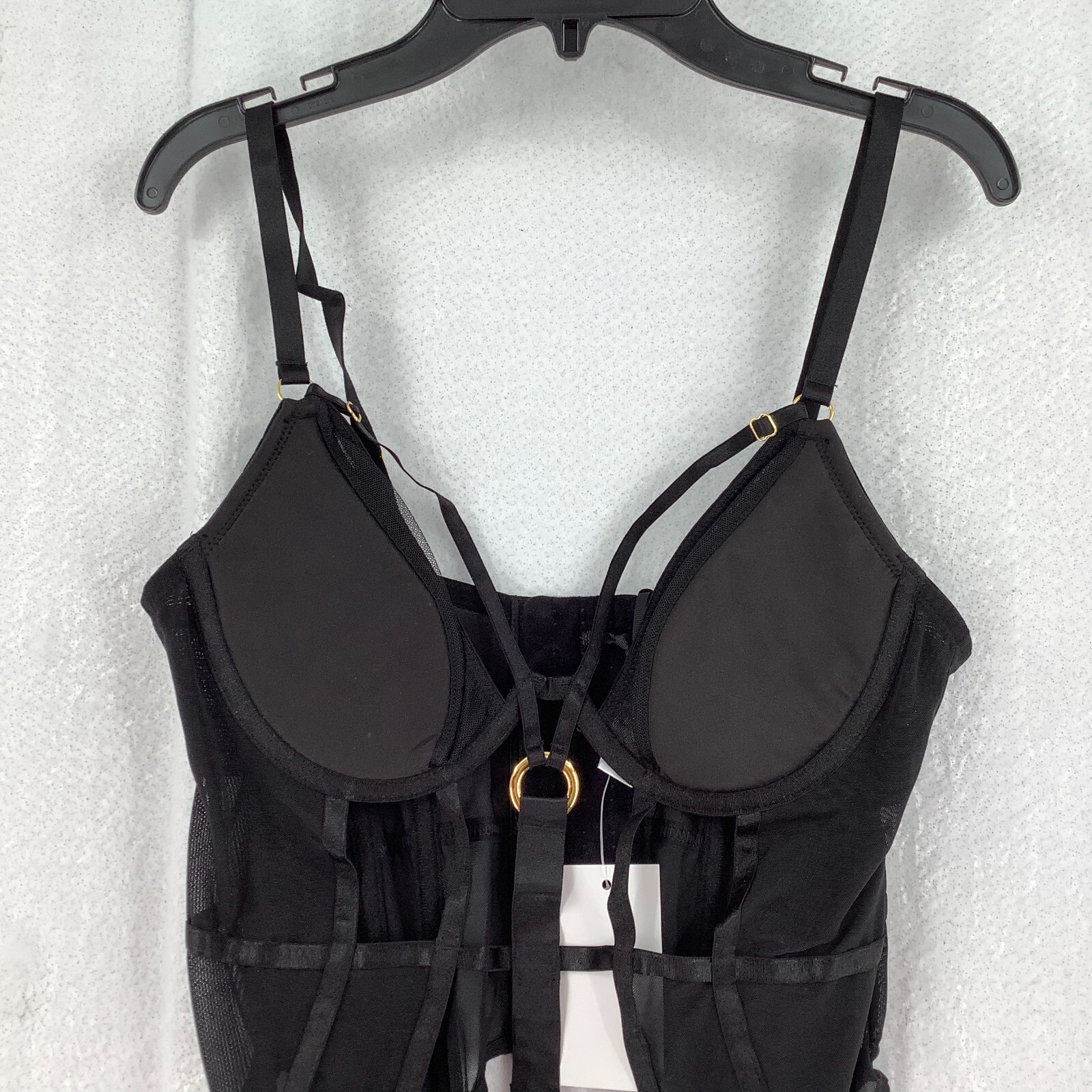 Hustler Women's Sierra PPHUS041 Black Mesh Adjustable Strap Basque ...