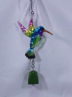 IRIDESCENT METAL HUMMINGBIRD GARDEN BELL | eBay