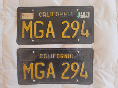 VINTAGE 1963 CALIFORNIA BLACK PLATES - ORIGINAL LICENSE PLATES PAIR | eBay