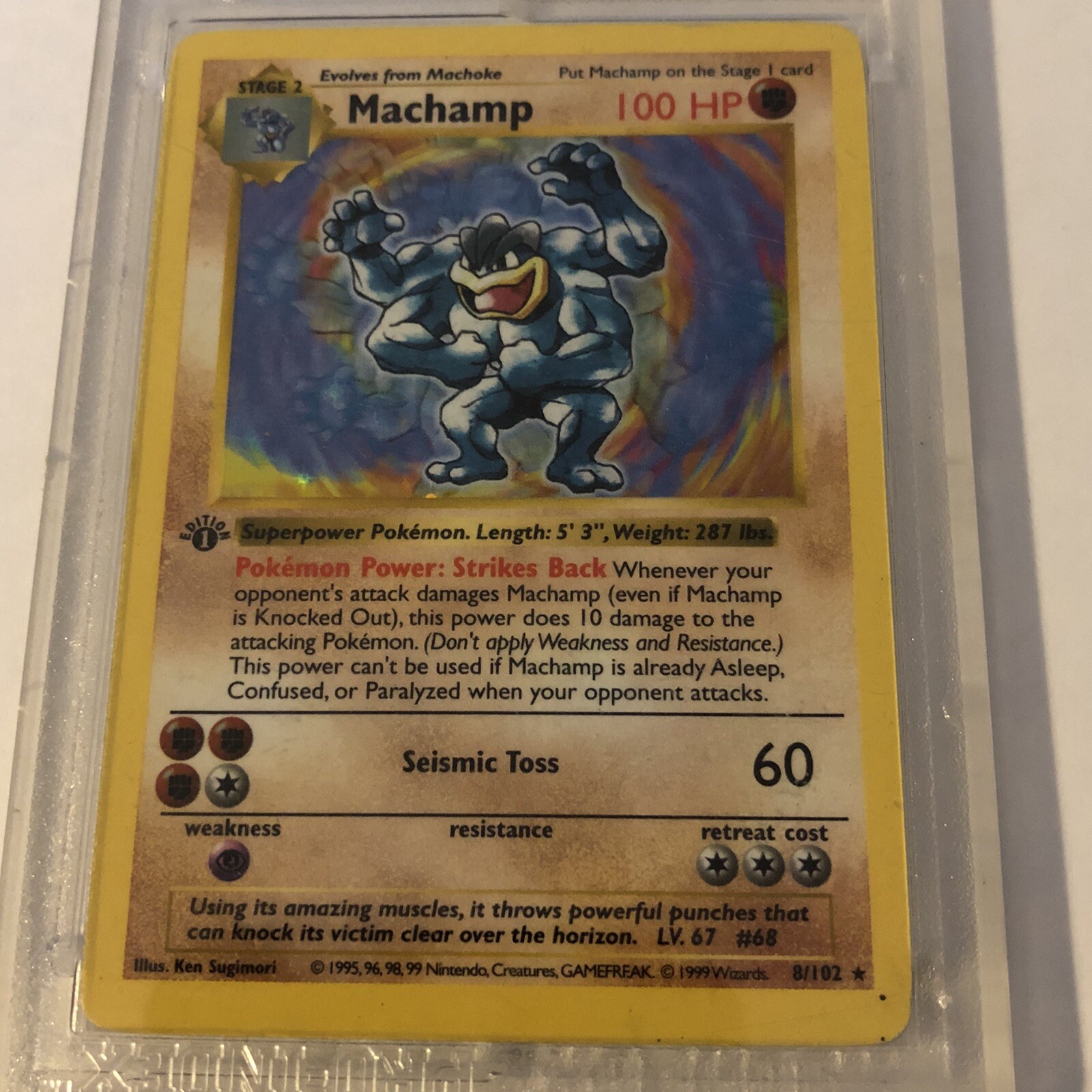 Machamp Shadowless Holographic 1st Edition Pokemon 8/102 Wotc 1999 ...