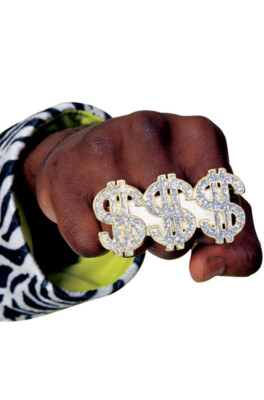 Pimp Daddy Gangsters Triple Dollar Sign Ring Accessory | eBay
