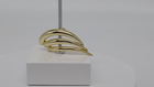 Piscitelli Brooch Pin MCM Modernist Waves Gold Tone Metal Retro Vintage ...