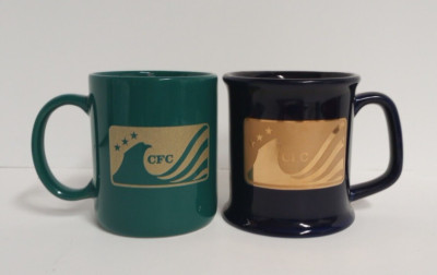 2 CFC Combined Federal Campaign Mugs Gold Label Blue Green 4 inch | eBay