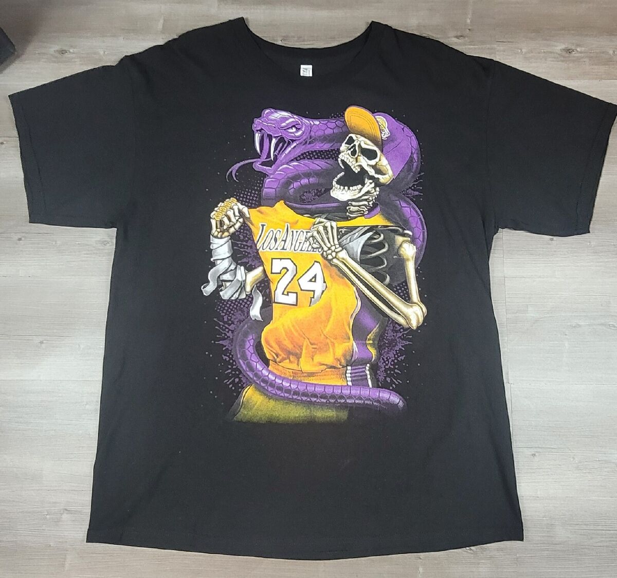 Los Angeles Lakers Kobe Bryant #24 Skeleton tshirt Black Los Angeles Lakers Kobe Bryant #24 Skeleton tshirt Black