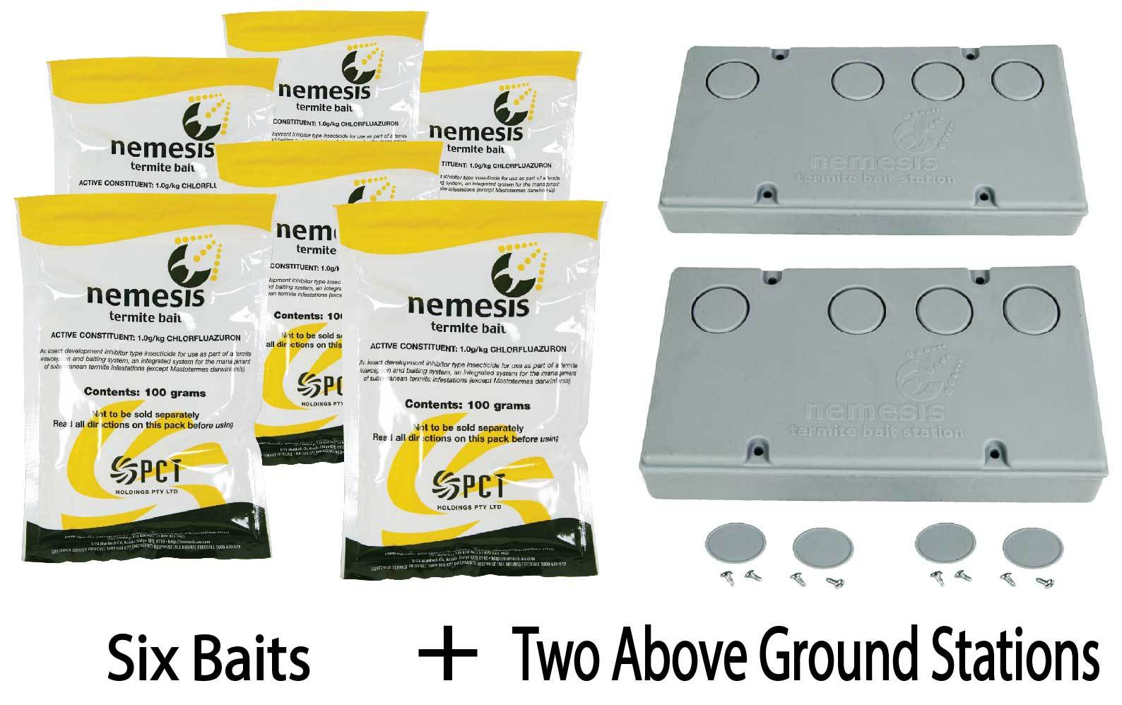 6 Baits & 2 Nemesis Termite Above Ground Monitor Bait Stations Pest Control | eBay UK