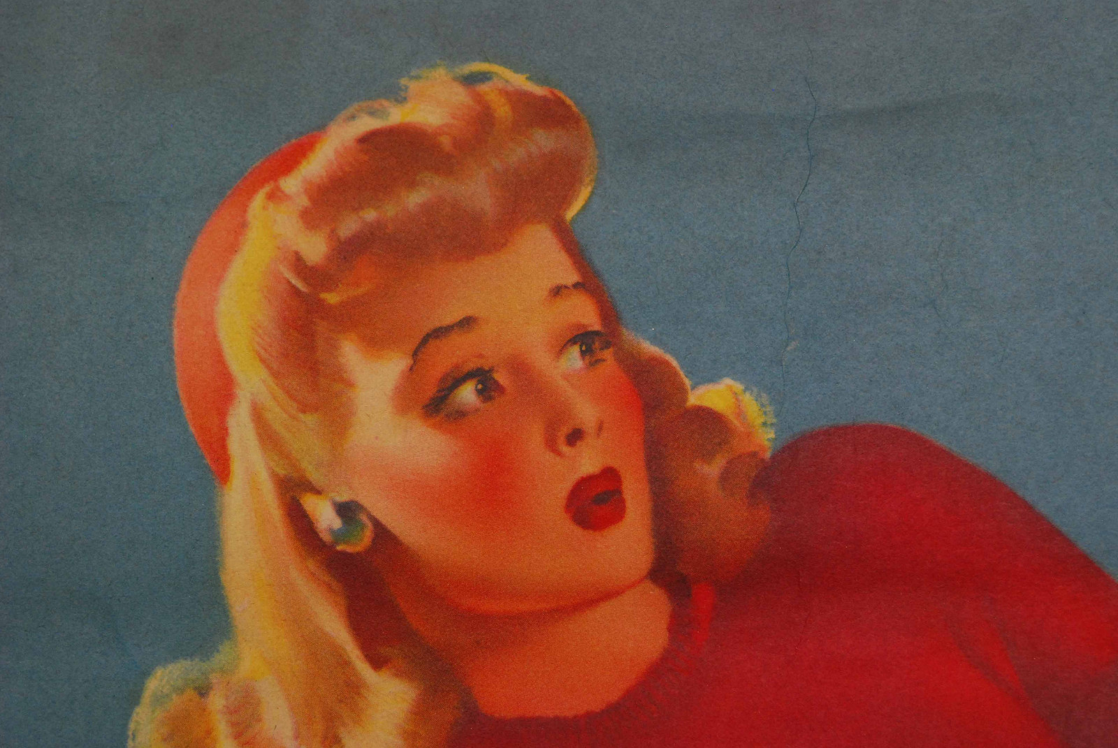 AUTHENTIC 1944 GIL ELVGREN FOOT-LOOSE FOOTLOOSE 28" X 22" VINTAGE PIN ...