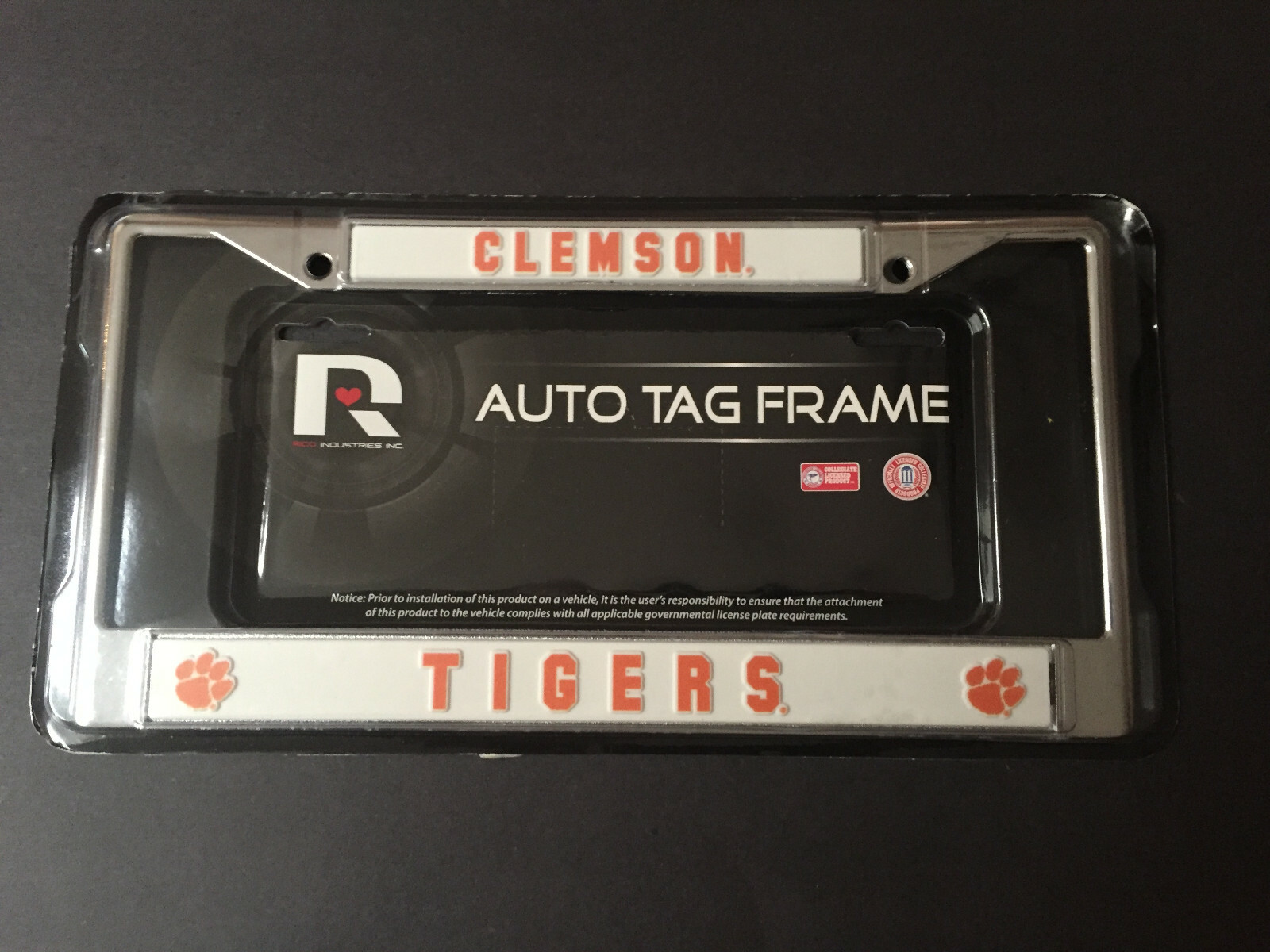 NCAA Clemson University Tigers CHROME LICENSE PLATE FRAME college | eBay