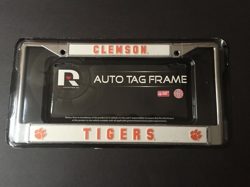 NCAA Clemson University Tigers CHROME LICENSE PLATE FRAME college | eBay