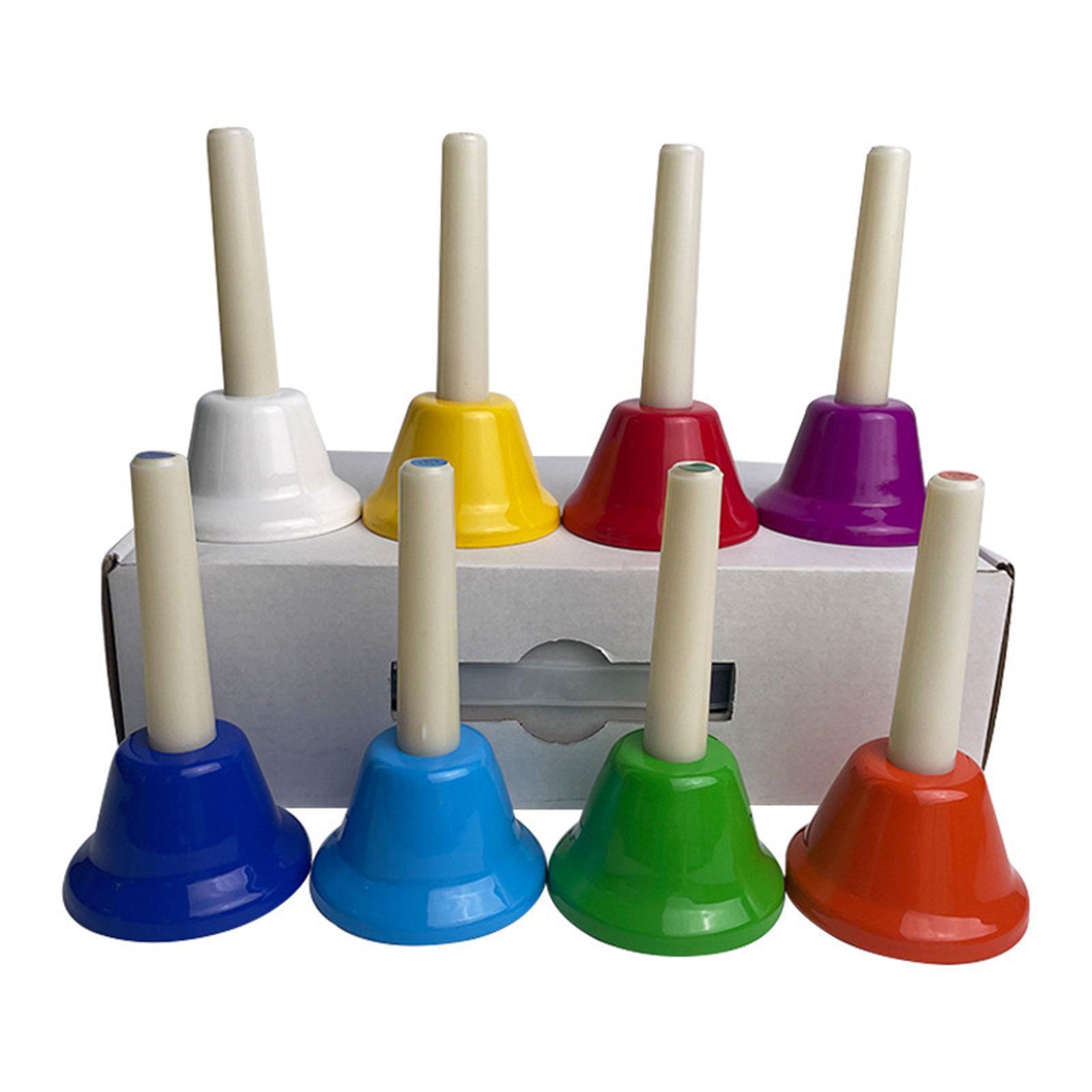 8x Hand Bells Set Colorful Hand Percussion Bells for Classroom Adults ...