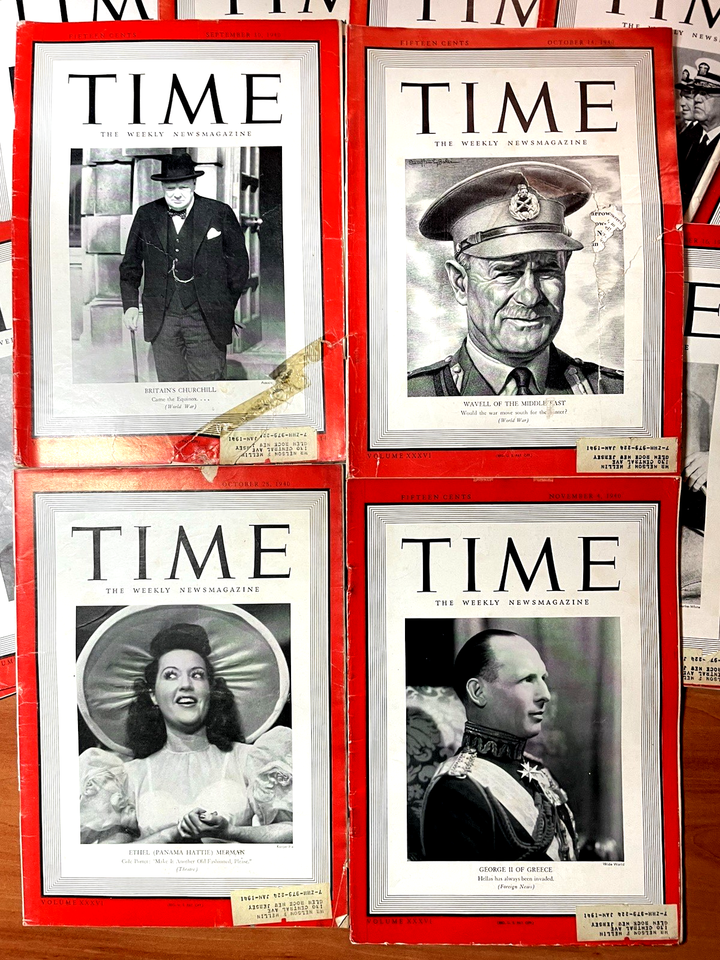 Vintage "Time" Magazines ~ 1940 ~ 19 Issues ~ Amazing History WWII ...