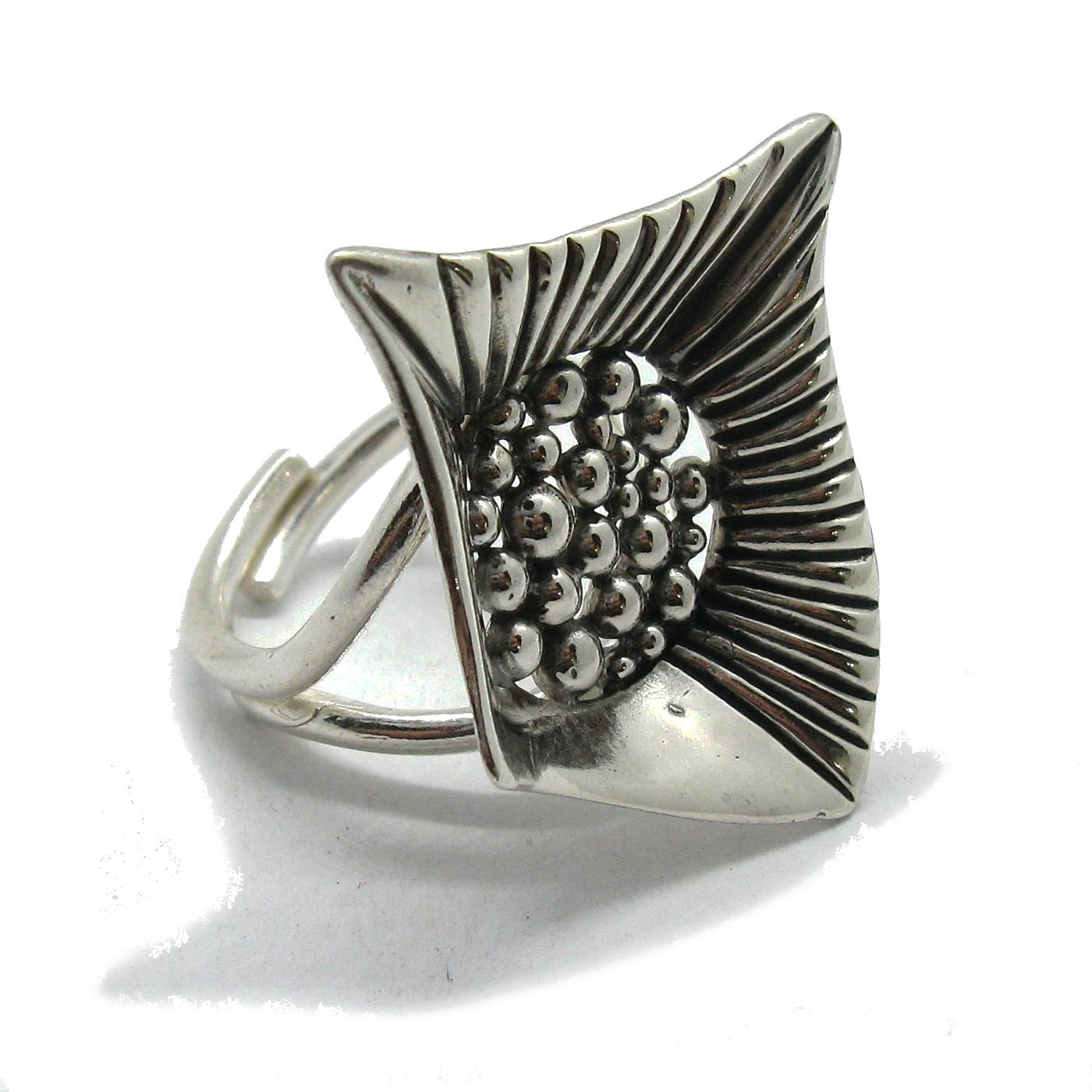 Stylish Sterling Silver Ring Solid 925 Adjustable Size Nickel Free ...