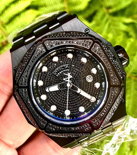 INVICTA 38946 Reserve Carbon Hawk 55mm Automatic 4.28ctw Diamond Watch ...