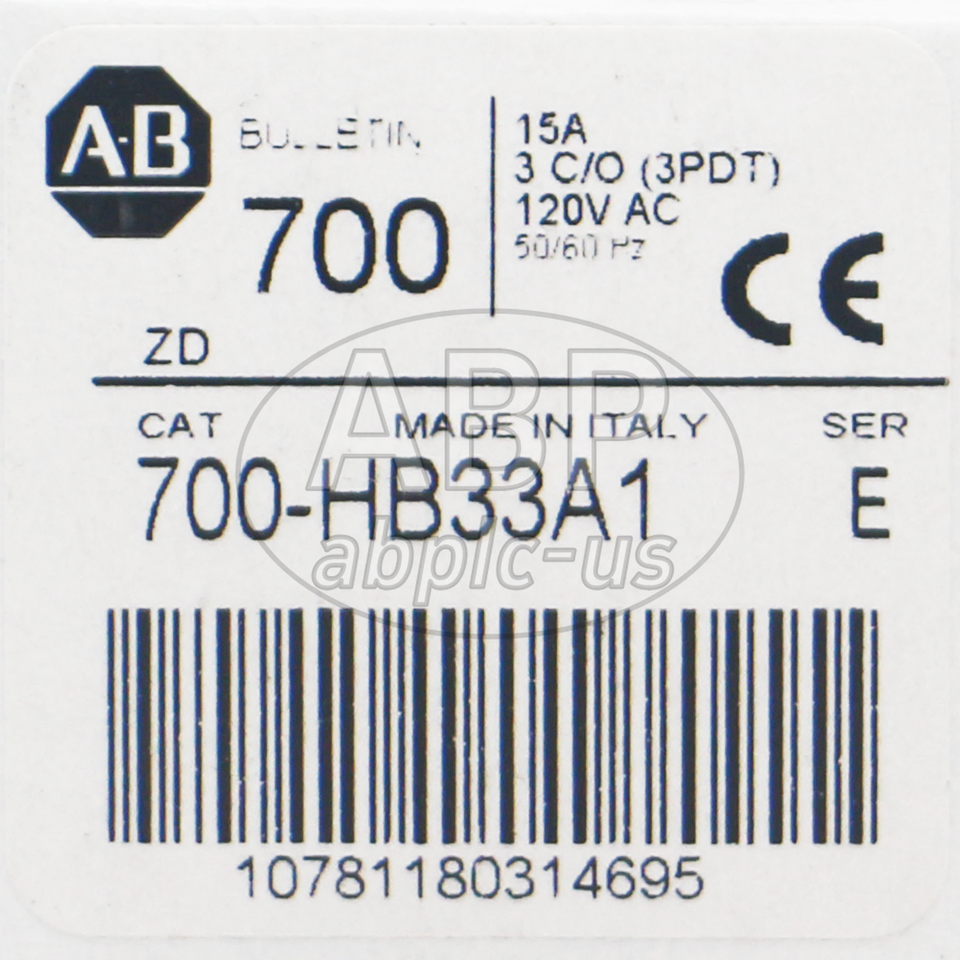 NEW ALLEN-BRADLEY 3PDT PLUG-IN RELAY 700-HB33A1 120VCOIL 15AMP NIB | eBay