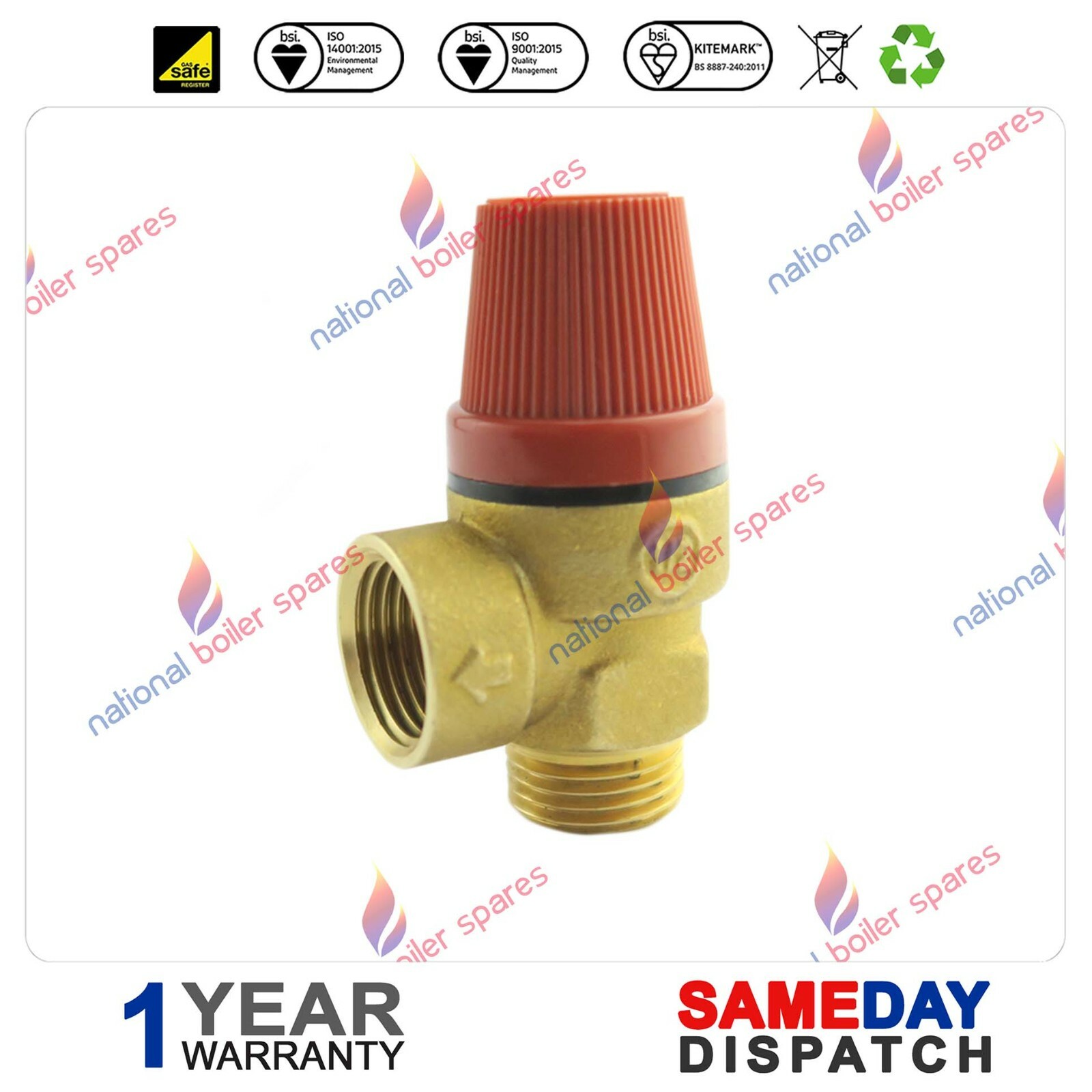 Ferroli Optimax 25C, 25S 3 Bar PRV Pressure Relief Safety Valve PRV ...