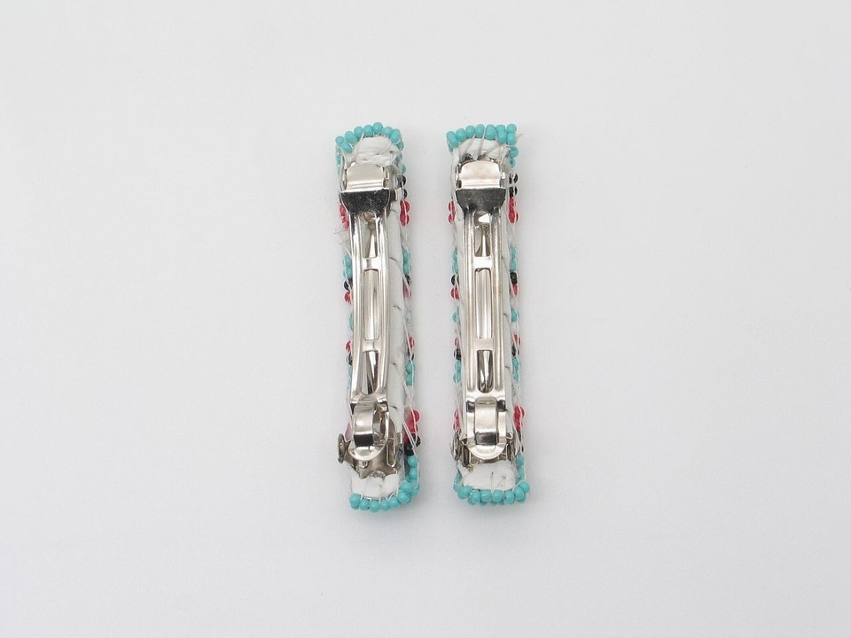 Native American Bead and Leather Navajo Handmade Hair Clips | eBay