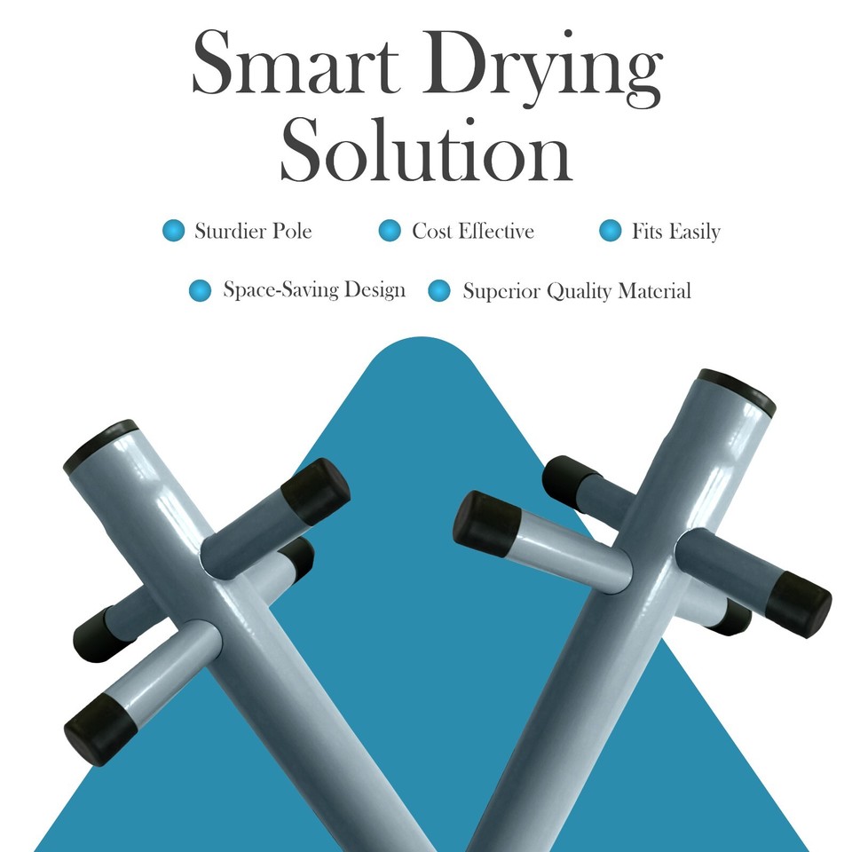 Galvanized 2.4m Heavy Duty Clothes Washing Line Post Pole Support With ...