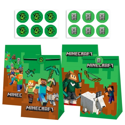 12pcs/set Minecraft Gift Bag Birthday Party Decoration Candy Bags Party ...