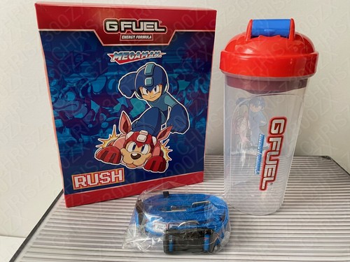 GFUEL Mega Man Rush Blue Bomber Collector's Box Shaker Collar Leash ...
