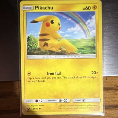 Pokémon Pikachu Basic Card 28/73 2017 Iron Tail English Standard | eBay