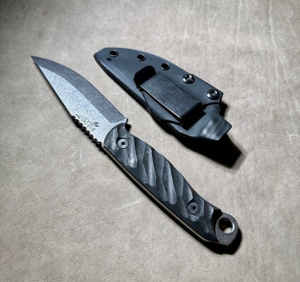 Half Face Blades Crow Jr Custom Fixed Blade Knife Handmade USA Kydex ...
