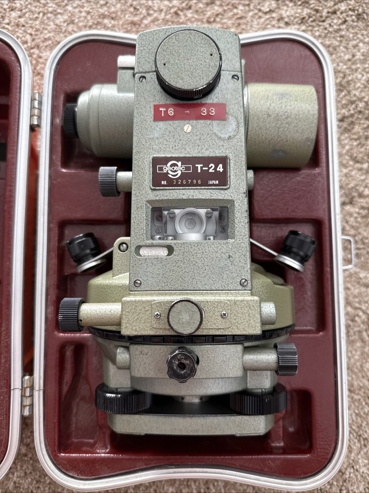 Vintage Geotec T-24 Surveying Transit JAPAN Theodolite W Case | eBay ...