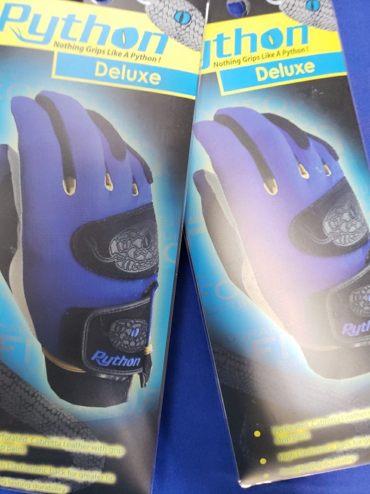 2 Medium PYTHON Gloves DELUXE Right Hand Blue Perforated Leather The ...