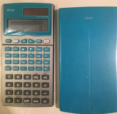 Ativa AT-30 Financial Business Calculator Silver/Green - Rare Color ...