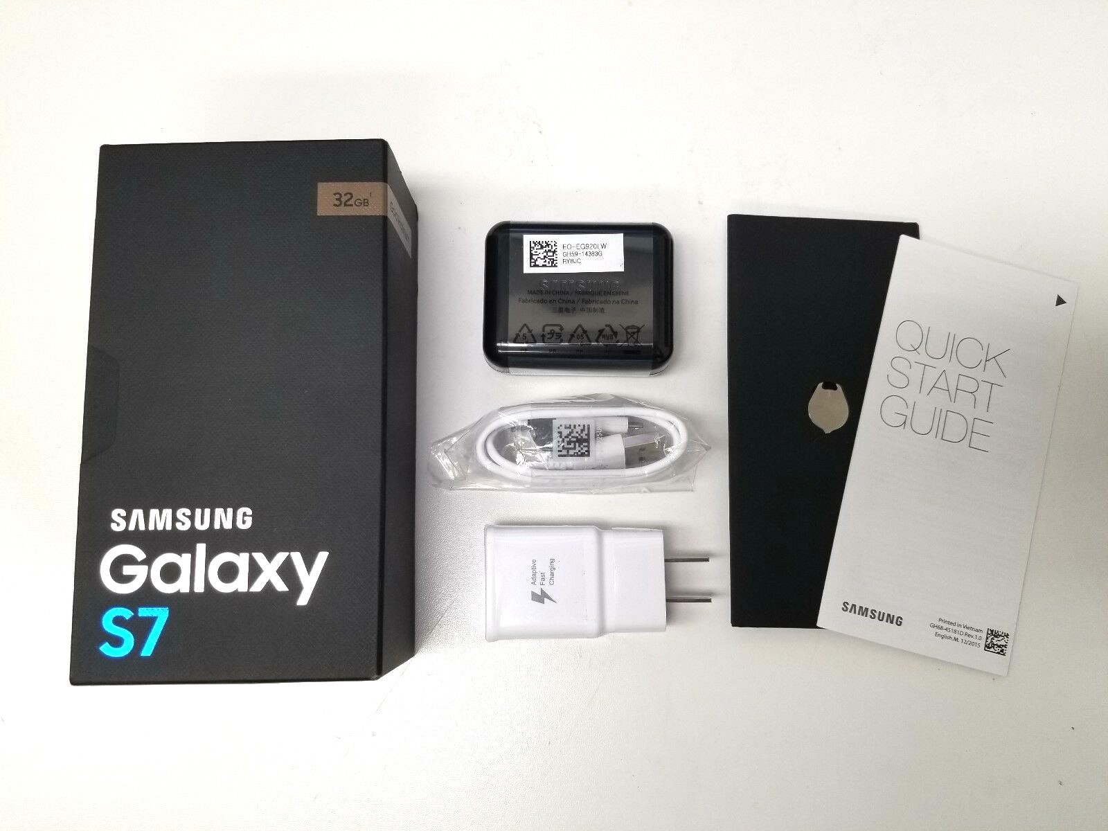 Samsung Galaxy S7 Box Original with OEM Accessories Manual and Sim Tool ...