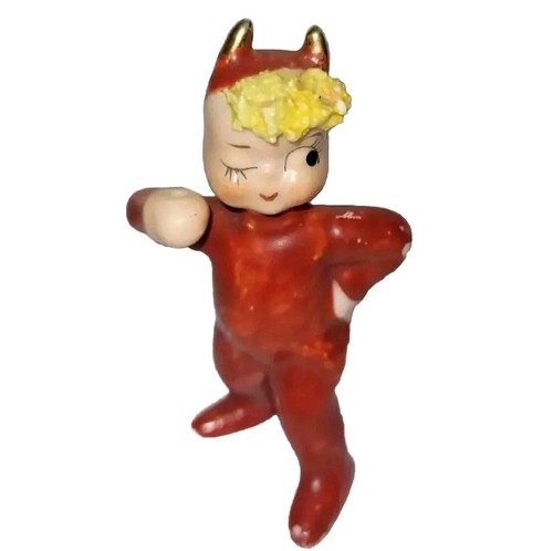 Vintage Lefton Devil Boy Child Figurine Winking Porcelain Miniature | eBay