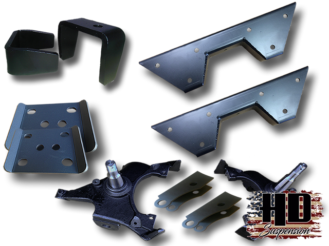 3"F 5"R Lowering Drop Spindles Flip Kit Shock Ext Plates Cnotch 1.25 ...