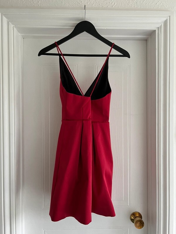 Topshop Red Satin Cross-Back Dress - Size 8 | eBay UK