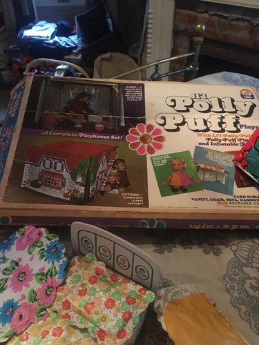 Vintage 1970 Remco Lil Polly Puff Doll & Play Set Inflatable Furniture ...