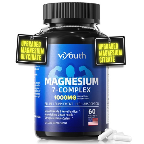 Glycinate Supplement Magnesium 7 Complex Advanced with Citrate Malate ...