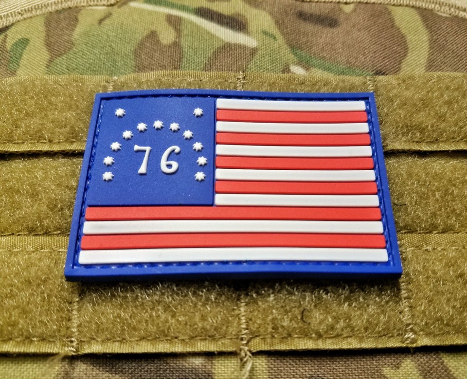 '76 Bennington Revolutionary War US American Flag PVC Military Patch | eBay