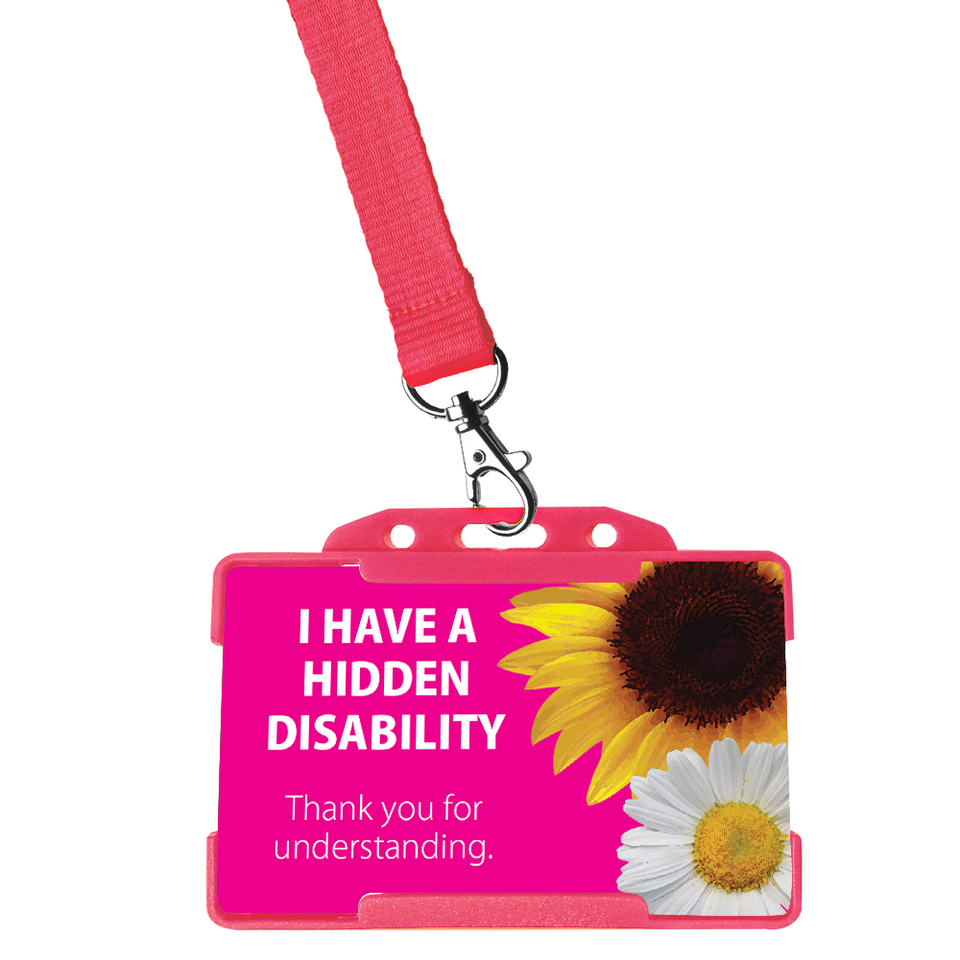 Hidden Disability Awareness Card and Lanyard - 6 colour combinations ...