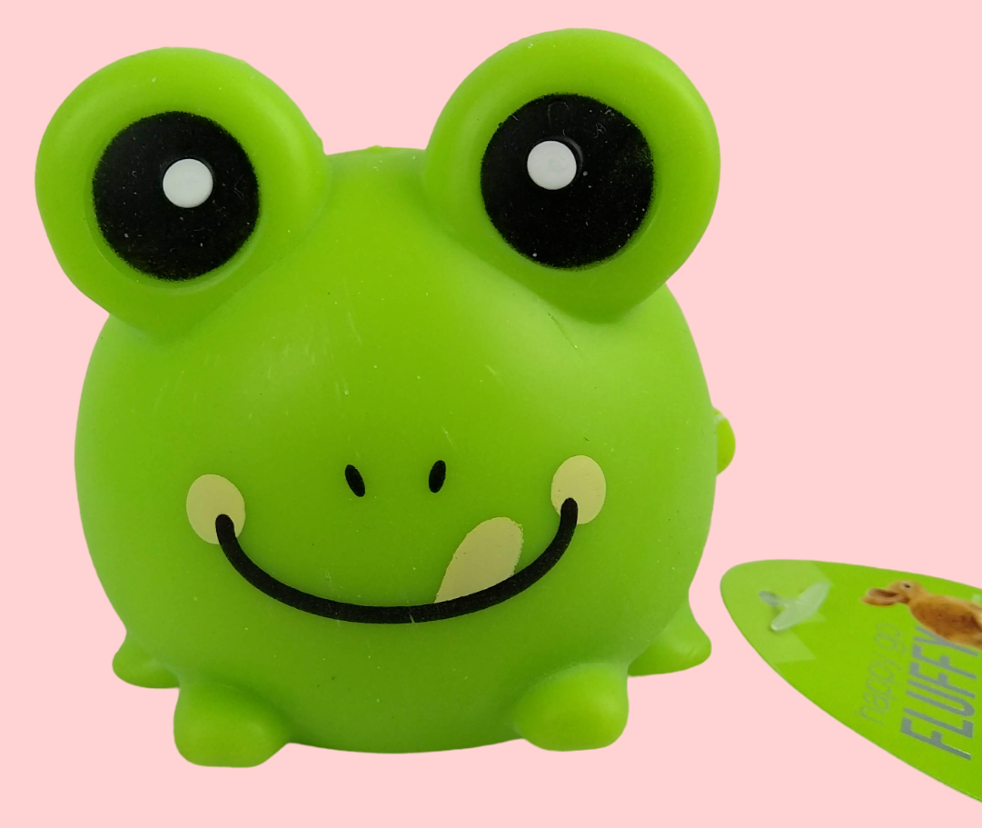 Frog Squishy Toy Figure Squeezable Toad Happy Go Fluffy Sand Buddies ...