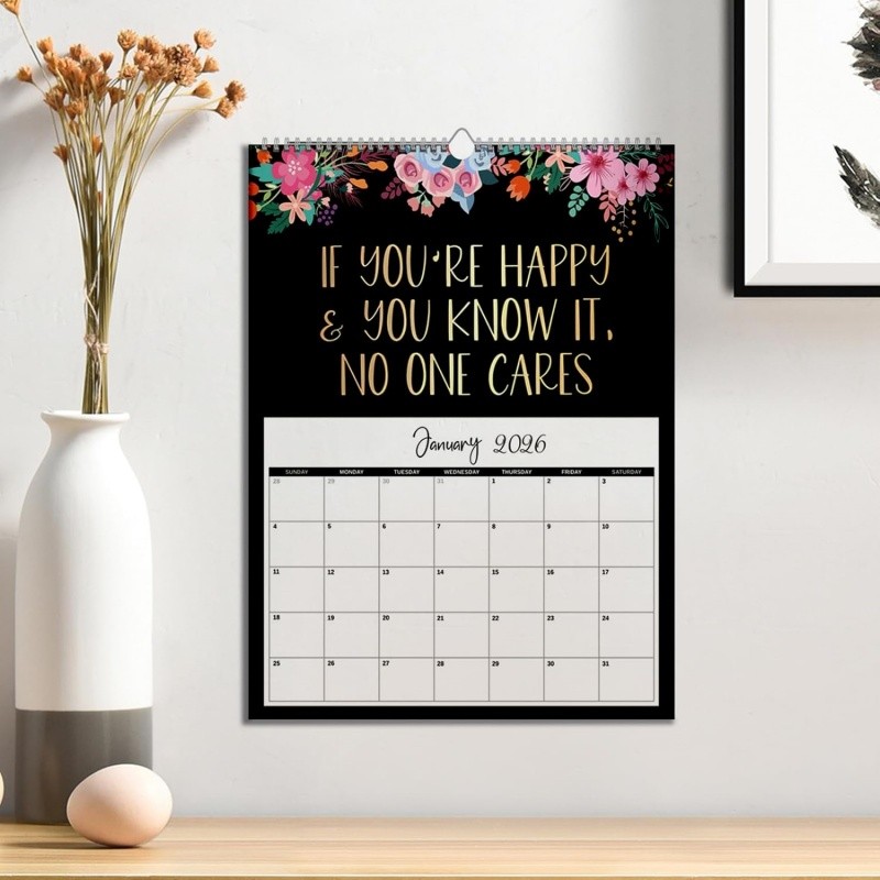 2026 Funny Ironic Motivational Quotes Wall Calendar Time Management ...
