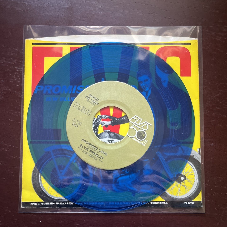 Elvis Blue Suede Shoes M Blue Vinyl 45 RPM Ex Picture sleeve 50th ...